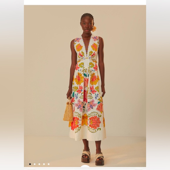 FARM Rio | Dresses | Nwt Farm Rio Offwhite Floral Insects Euroflax ...